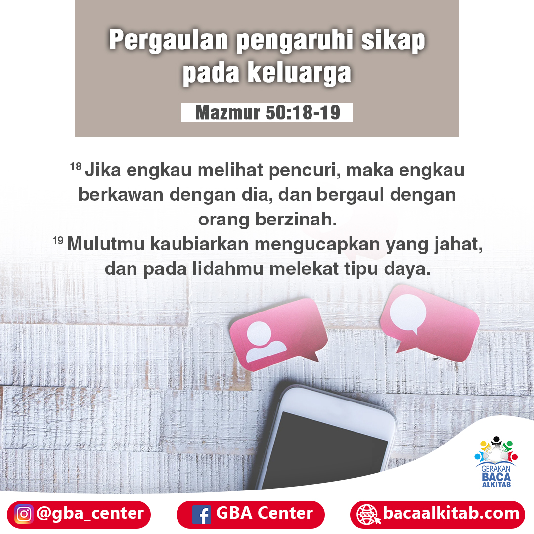 Pergaulan Pengaruhi Sikap Terhadap Keluarga | Mazmur 50:18-19 (TB ...